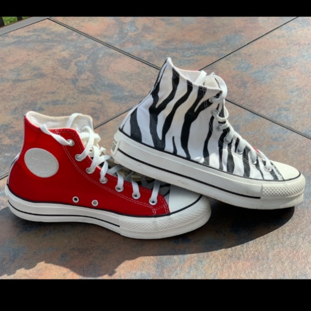 Converse Chuck Lift Platform High Top Zebra Red Canvas - Gem